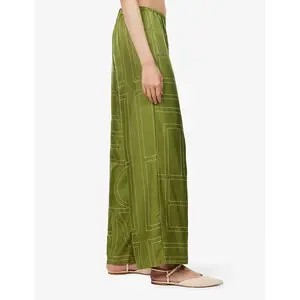 TOTEME Wide-leg High-rise Silk-twill Trousers