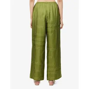 TOTEME Wide-leg High-rise Silk-twill Trousers