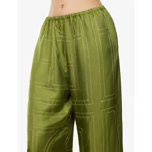 TOTEME Wide-leg High-rise Silk-twill Trousers