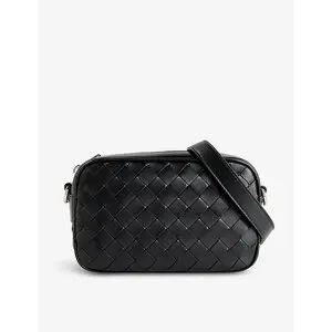 Bottega Veneta Avenue Leather Cross-body Bag - Black-silver