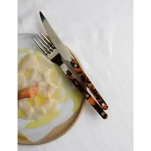 SABRE Bistrot Stainless-steel And Acrylic Cutlery Set Of 24 - Faux Tortoise
