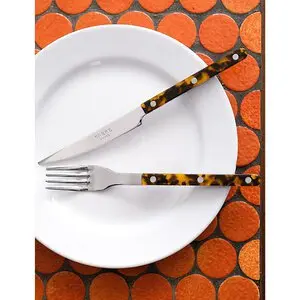 SABRE Bistrot Stainless-steel And Acrylic Cutlery Set Of 24 - Faux Tortoise