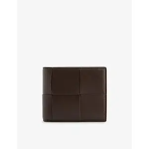 Bottega Veneta Intrecciato Leather Wallet - Light Brown Silver