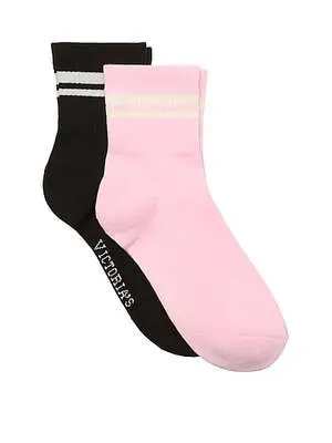 Victoria's Secret Vsx 2-pack Quarter Socks - Print
