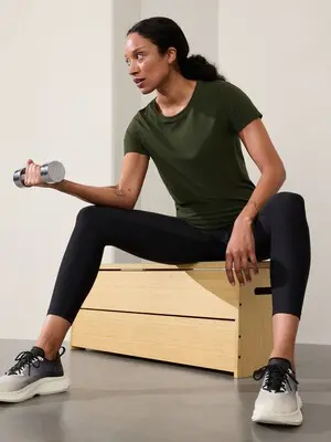 Athleta In Motion Seamless Tee - Aspen Olive