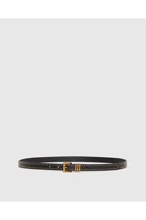 Paige Anya Leather Belt - Black