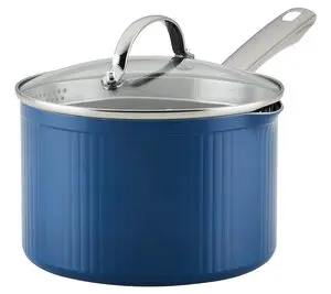 FARBERWARE Nonstick Cookware Straining Saucepan With Lid, 3qt - One-color