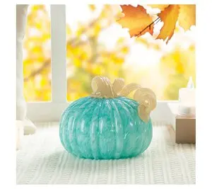 GLITZHOME 6d Fall Colorful Dots Round Glass Pumpkin - One-color