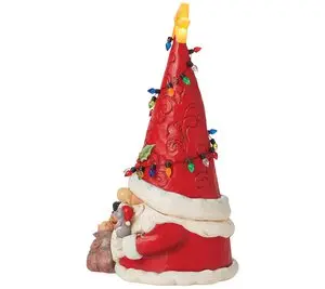 JIM SHORE Gnome Santa Wrap In Lights Fig