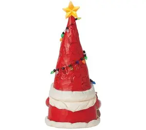 JIM SHORE Gnome Santa Wrap In Lights Fig