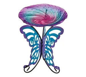 REGAL ART & GIFT 18' Birdbath W/ Decorative Sta D Butterfly - One-color