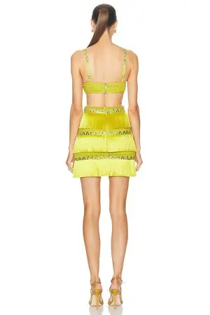 PatBO Hand-beaded Fringe Mini Dress