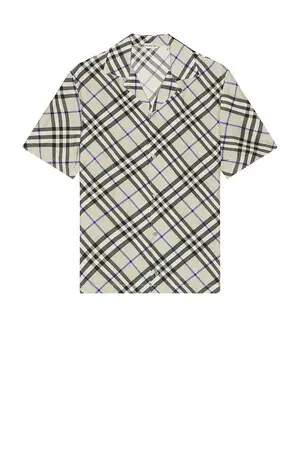 Burberry Check Shirt In Light Grey - Lichen Ip Check