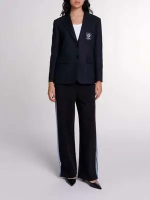 Maje Embroidered Suit Jacket - Black