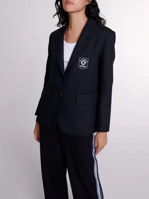Maje Embroidered Suit Jacket