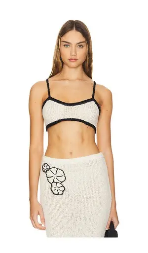 ASTA RESORT Camilla Bralette In Merino Alpaca In Cream - Ivory
