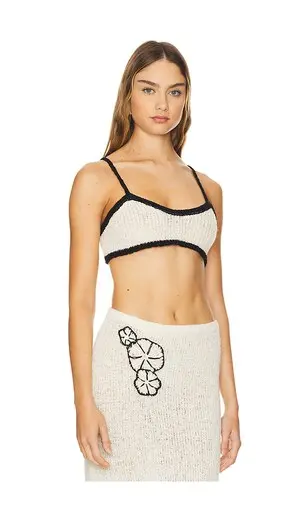 ASTA RESORT Camilla Bralette In Merino Alpaca In Cream