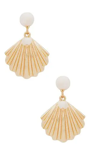 Ettika Shell Drop Earrings - Gold