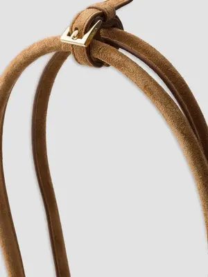 Prada Suede Top Handle Bag - Light Brown