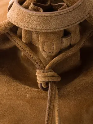 Prada Suede Top Handle Bag - Light Brown