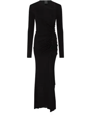 Givenchy Givenchy Embroidered Jersey Draped Dress - Black