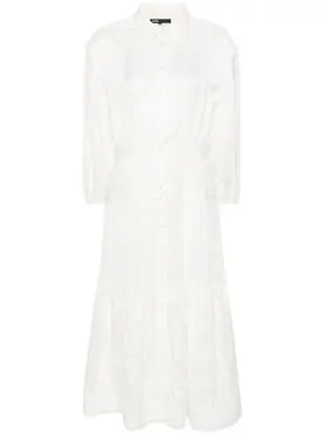 Maje Patchwork Maxi Dress - White