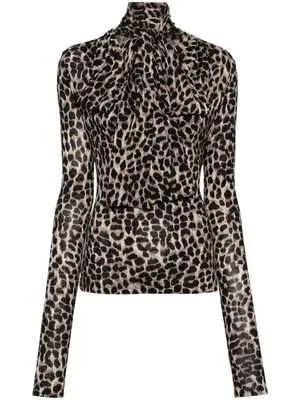 Blumarine Animalier-print Blouse - Brown