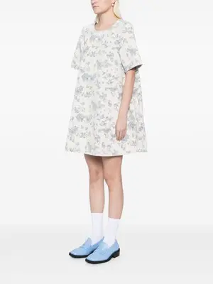 GANNI Floral-print Denim A-line Dress