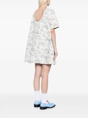 GANNI Floral-print Denim A-line Dress