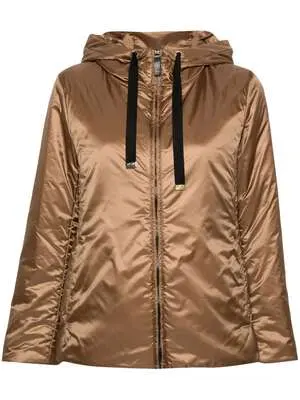 Max Mara Satin Hooded Jacket - Brown