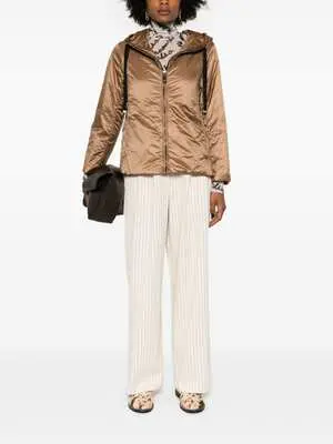 Max Mara Satin Hooded Jacket - Brown