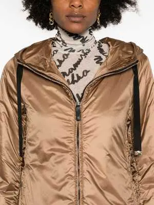 Max Mara Satin Hooded Jacket - Brown