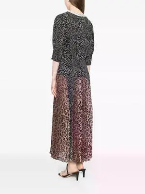 Rixo Meg Leopard-print Polka-dot Midi Dress