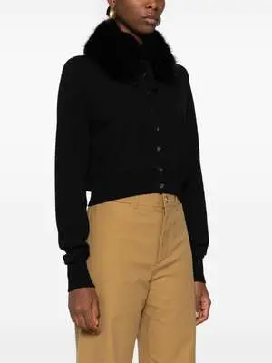 Sportmax Knitted Wool Cardigan With Detachable Collar