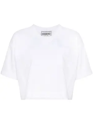 Iceberg Cropped Cotton T-shirt