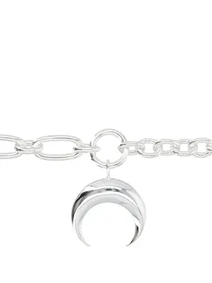 MARINE SERRE Tone Moon Pendant Cable-link Chain Necklace - Silver