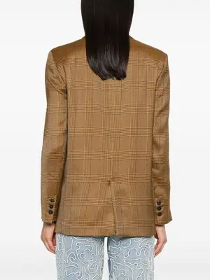 FORTE_FORTE Single-breasted Checked Blazer - Brown