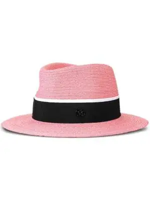 MAISON MICHEL André Straw Fedora Hat - Pink