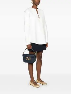 Valentino Garavani Alltime Grainy Calfskin Shoulder Bag