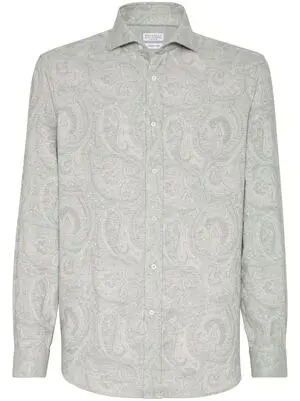 Brunello Cucinelli Paisley-print Shirt - Neutrals