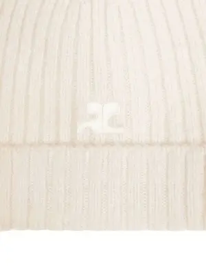 COURREGES Ac Logo Wool Beanie - Neutrals