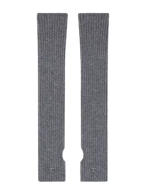 COURREGES Ribbed Wool Mittens - Grey