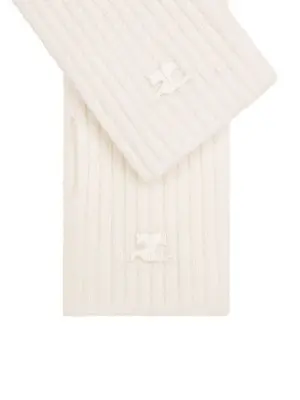 COURREGES Ribbed Wool Mittens - White