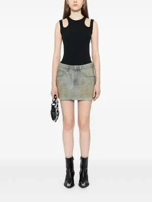 JNBY Washed Denim Mini Skirt