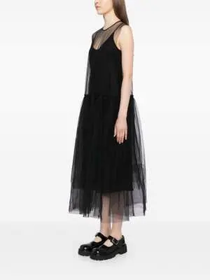 JNBY Sleeveless Tulle Overlay Dress - Black