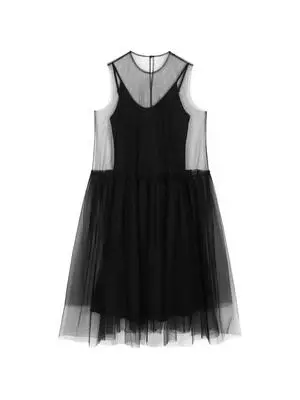 JNBY Sleeveless Tulle Overlay Dress - Black