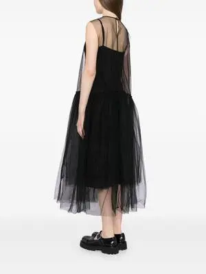 JNBY Sleeveless Tulle Overlay Dress - Black