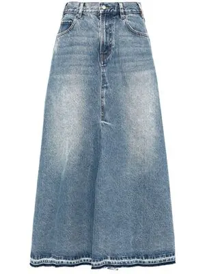 JNBY Distressed Maxi Denim Skirt