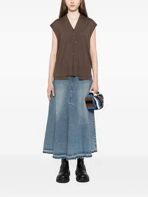 JNBY Distressed Maxi Denim Skirt