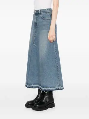 JNBY Distressed Maxi Denim Skirt